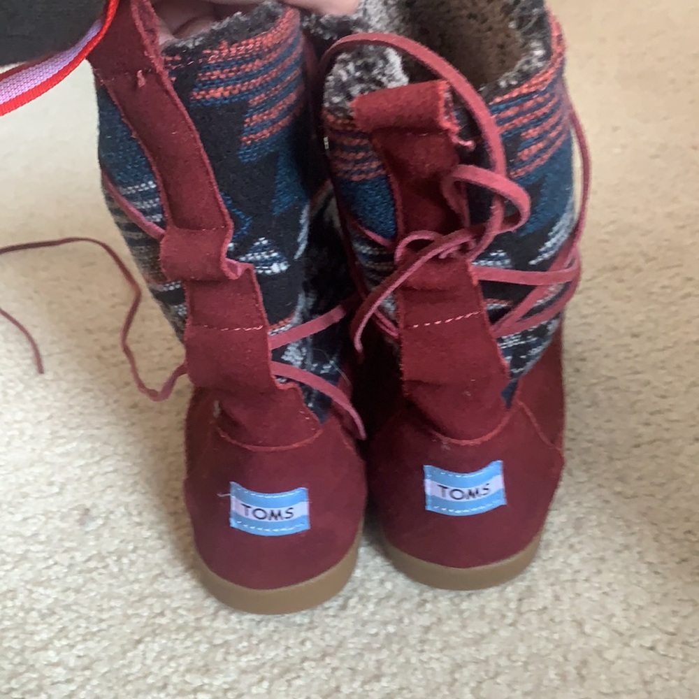 Toms Moccasin Boots Red - Gem